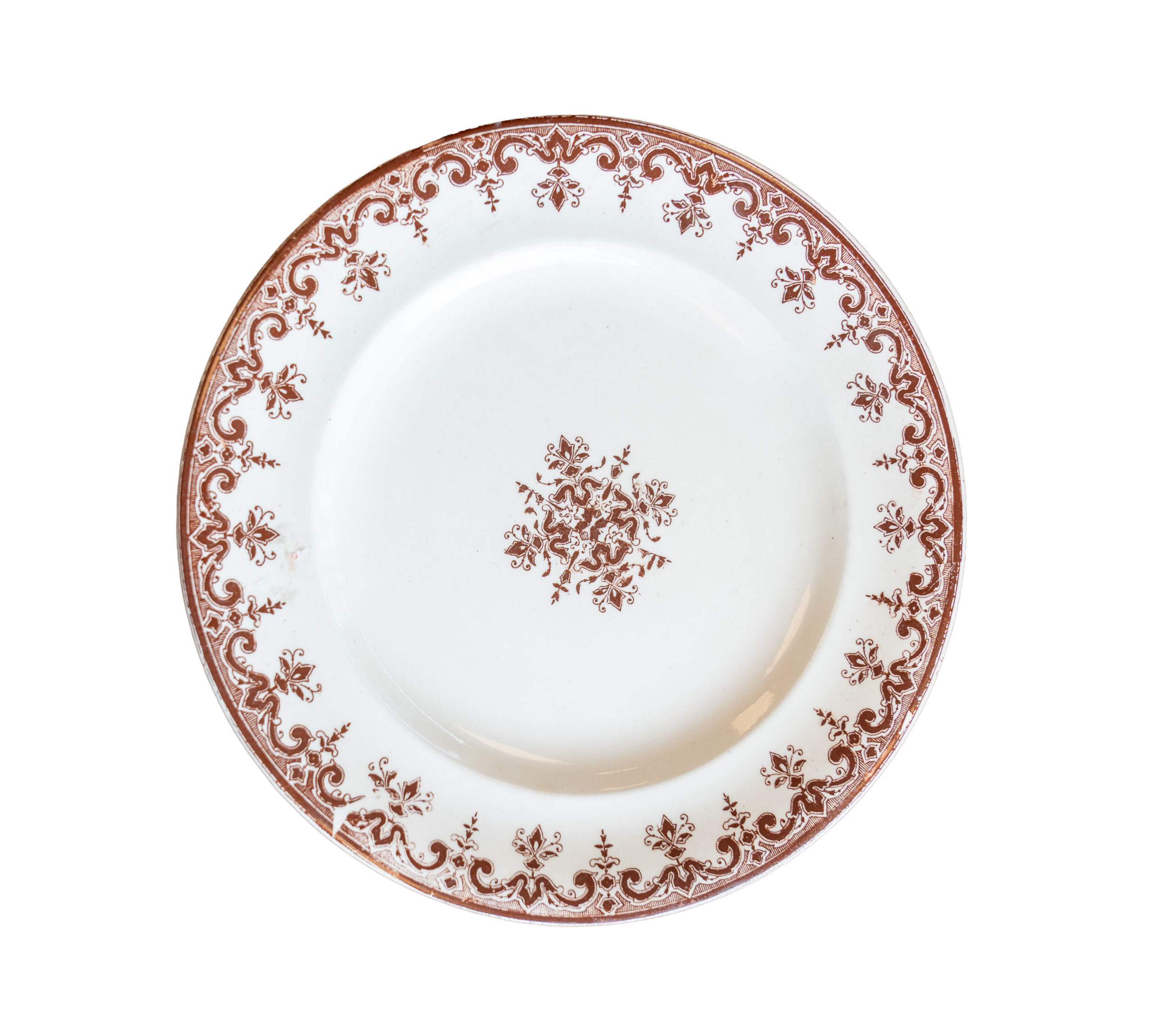 Grande assiette vintage marron - Loc'ambiances