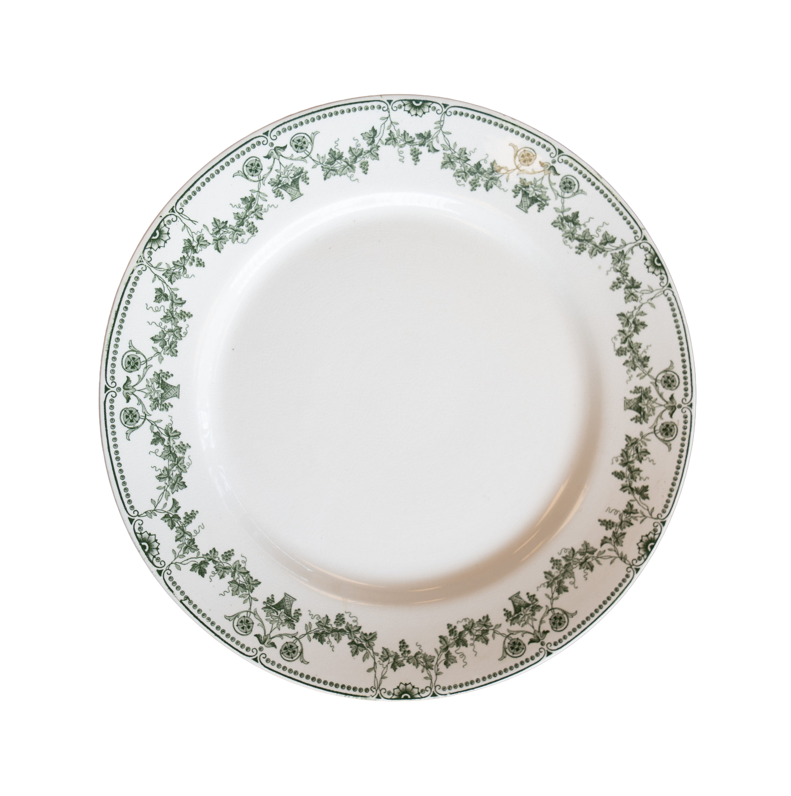 Grande assiette vintage vert - Loc'ambiances